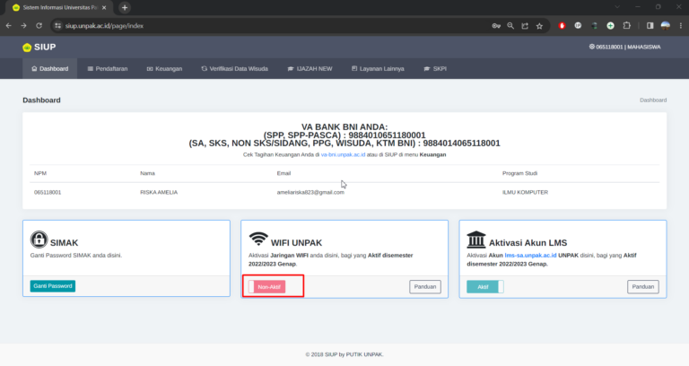 Aktivasi WiFi – Pusat Teknologi Informasi dan Komunikasi